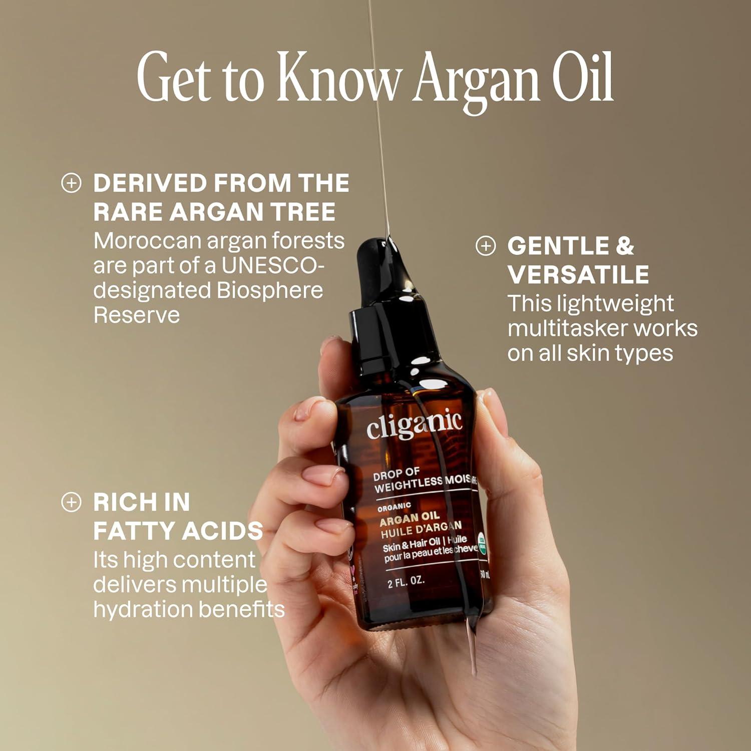 Cliganic Organic Argan Oil, 100% Pure | for Hair, Face & Skin | Natural ...